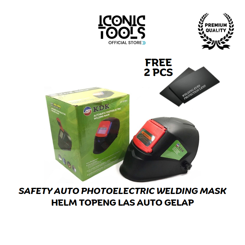 Jual Helm Kedok Topeng Las Otomatis Gelap KDK Automatic Photoelectric ...