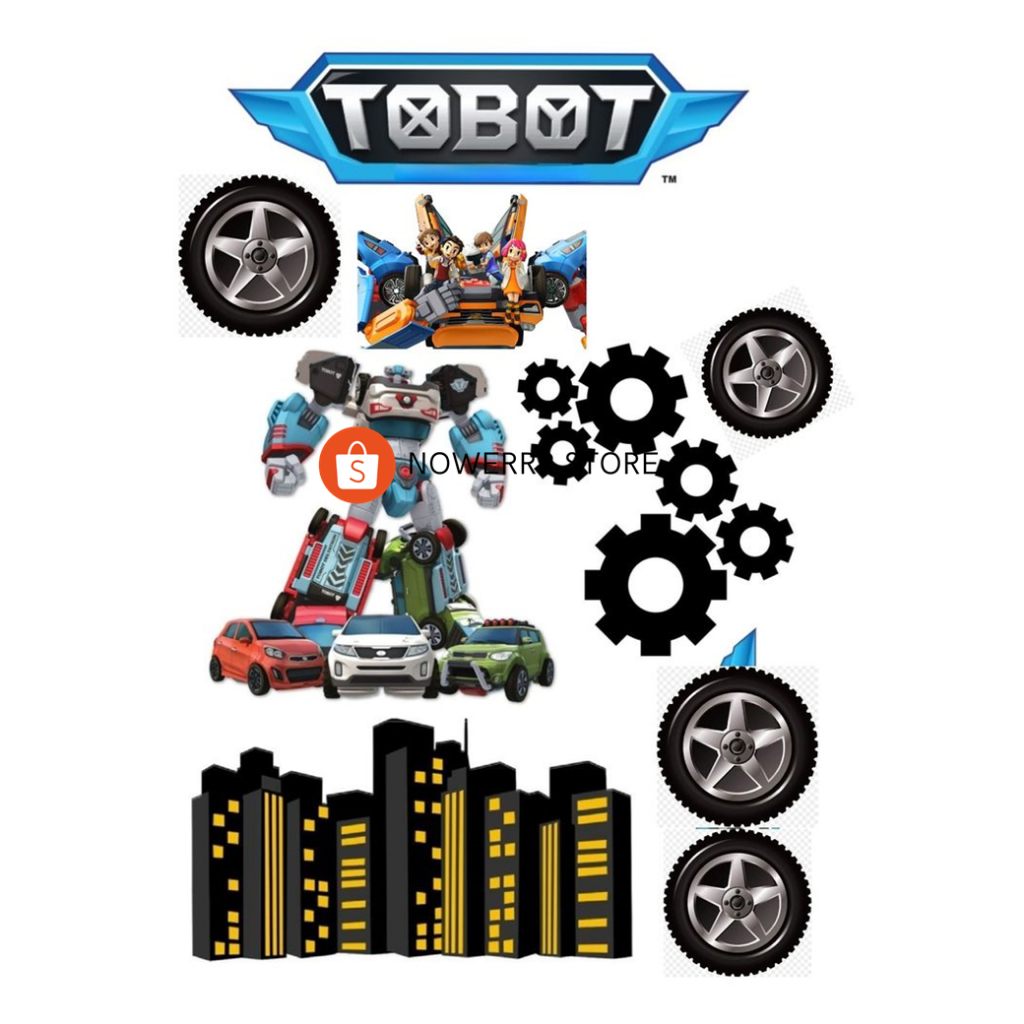 Jual TOBOT/ Topper Cake Tobot Custom Nama/Hiasan Kue Ultah TOBOT ROBOT ...