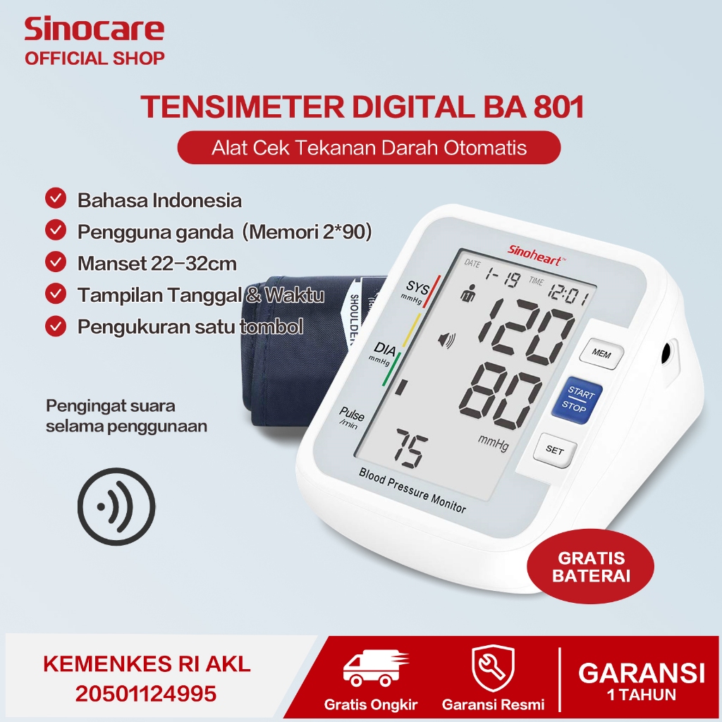 Jual Alat Tensi Darah Digital yang Bagus Otomatis Tensimeter Sinocare ...