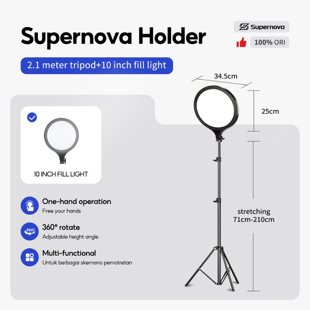 Jual Supernova 10 inch Lampu Foto Led Lampu Lighting Lampu Sorot Lighting Studio+Tripod Lampu ...