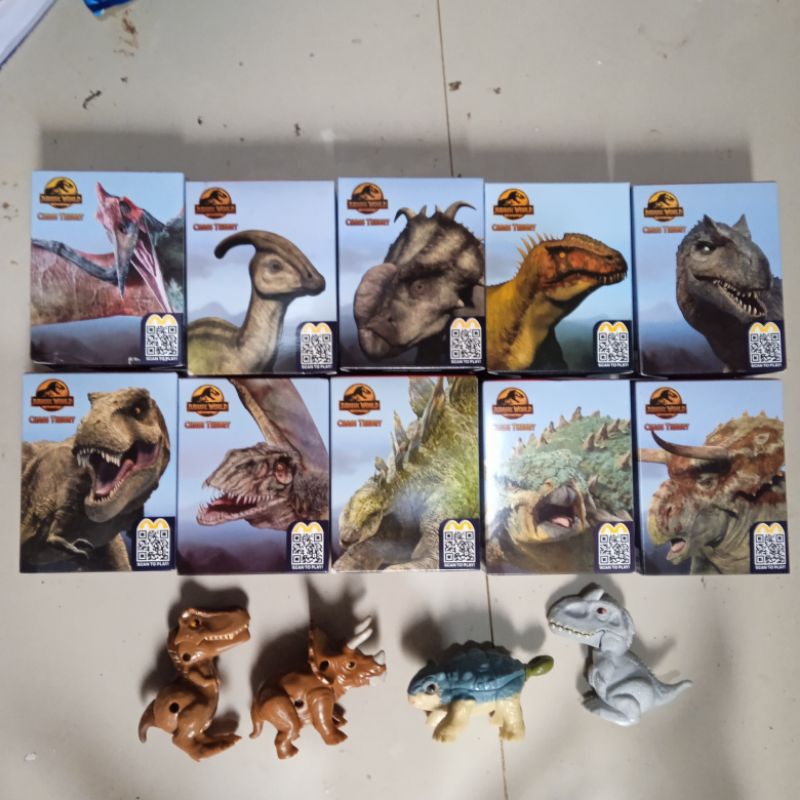Jual happy meal toys Jurassic world chaos theory full set bonus | Shopee Indonesia