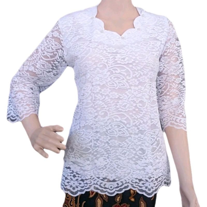 Jual Ellove Atasan Blus Brokat Model Flamboyan Pakai Furiing Adem ...