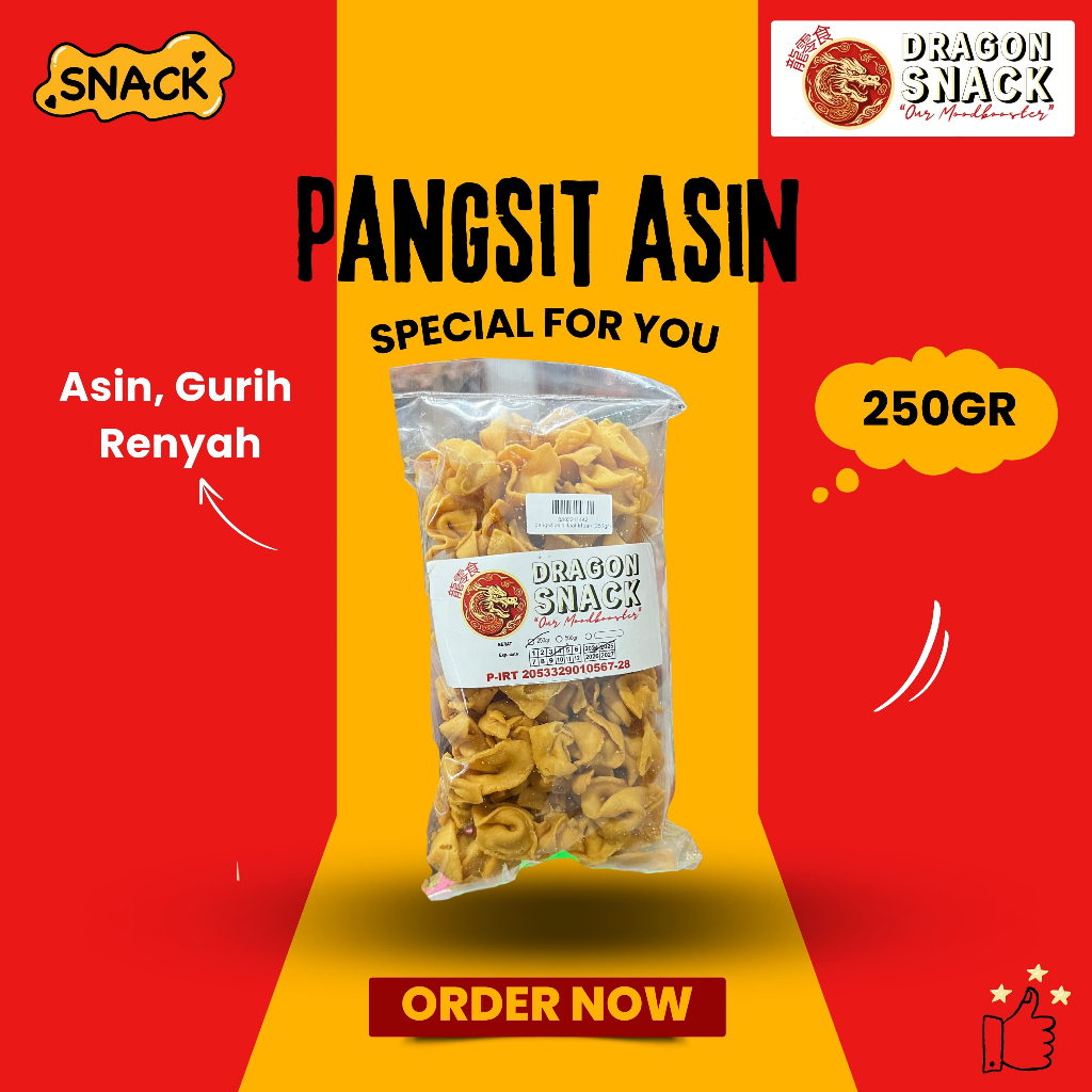 Jual PANGSIT ASIN 250GR (DRAGON SNACK) | Shopee Indonesia