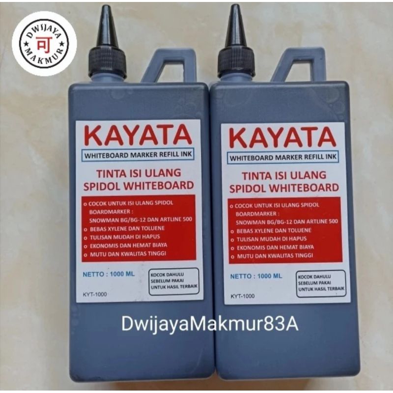 Jual Tinta Isi Ulang Whiteboard Kayata Refill Spidol Hitam 1 Liter ...