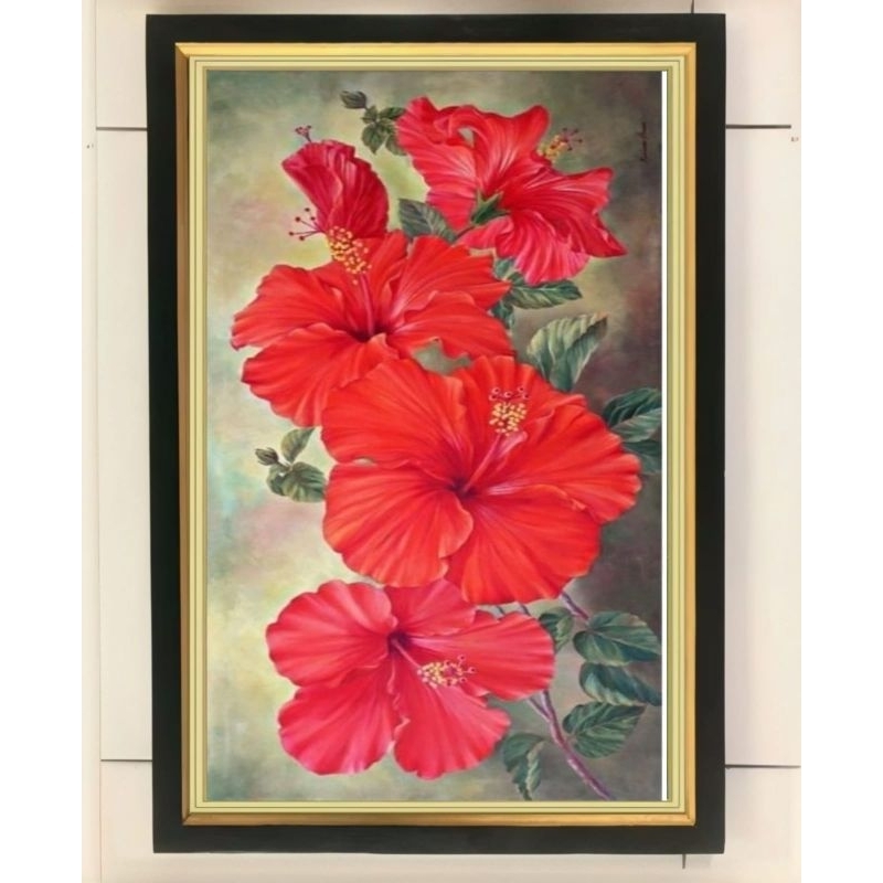 Jual hiasan dinding poster bunga sepatu hias plus FIGURA ukuran 53*35 ...