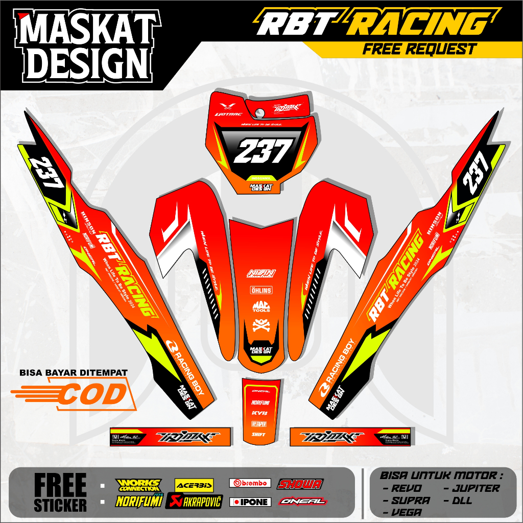 Jual Sticker Motor RBT/GTX VEGA R New: Modif SUPERMOTO YZ CRF KLX KX ...