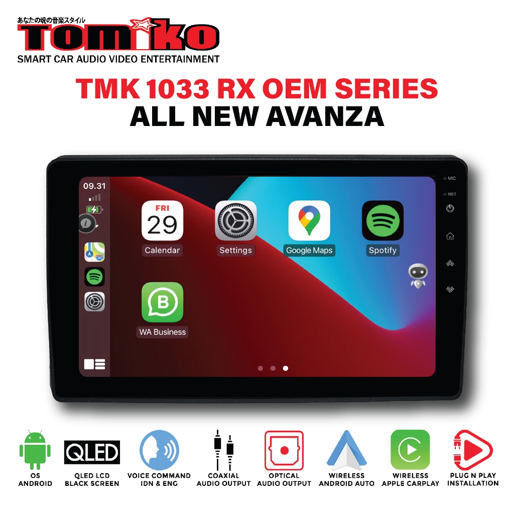 Jual Tomiko Head Unit Android TMK 1033 RX OEM Series for All New Avanza | Shopee Indonesia