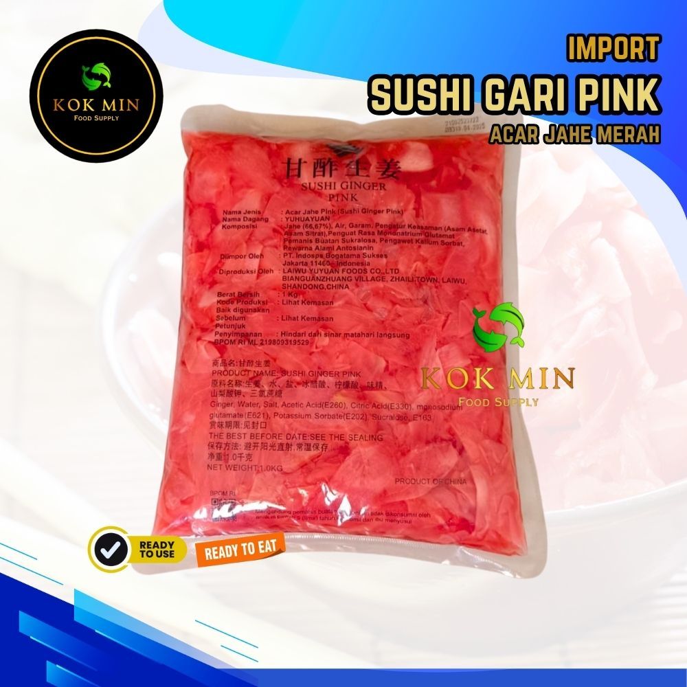 Jual Sushi Gari Pink / Acar Jahe Merah / Pickled Red Ginger - 1500 gram ...