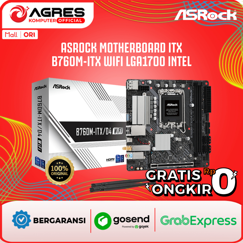 Jual ASROCK MOTHERBOARD ITX B760M-ITX WIFI LGA1700 /INTEL 3Y | Shopee ...