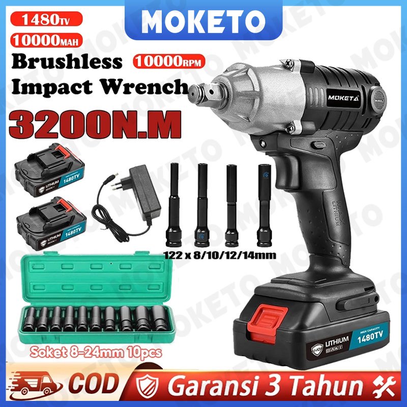 Jual Brushlessbor Impact Wrench Cordless 588V impact baterai mesin ...