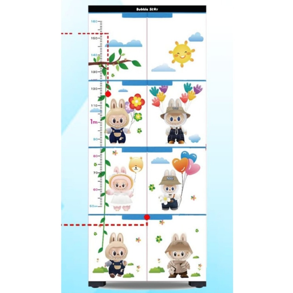 Jual LEMARI PLASTIK LABUBU PAKAI RODA BUBBLE STAR JUMBO ANIMAL SUSUN 4 ...