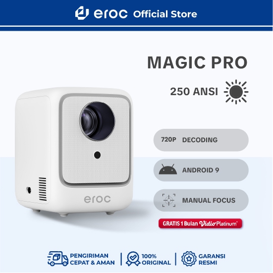 Jual EROC Smart Mini Projector LCD 2800 Lumens Android IOS Cast Netflix ...