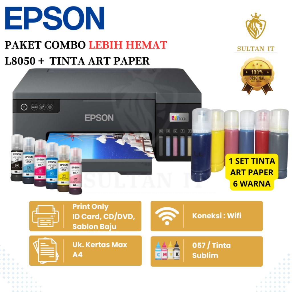 Jual Printer Epson L850 Photo (All-In-One) Ink Tank Printer / L8050 (Print, Wifi) Original ...