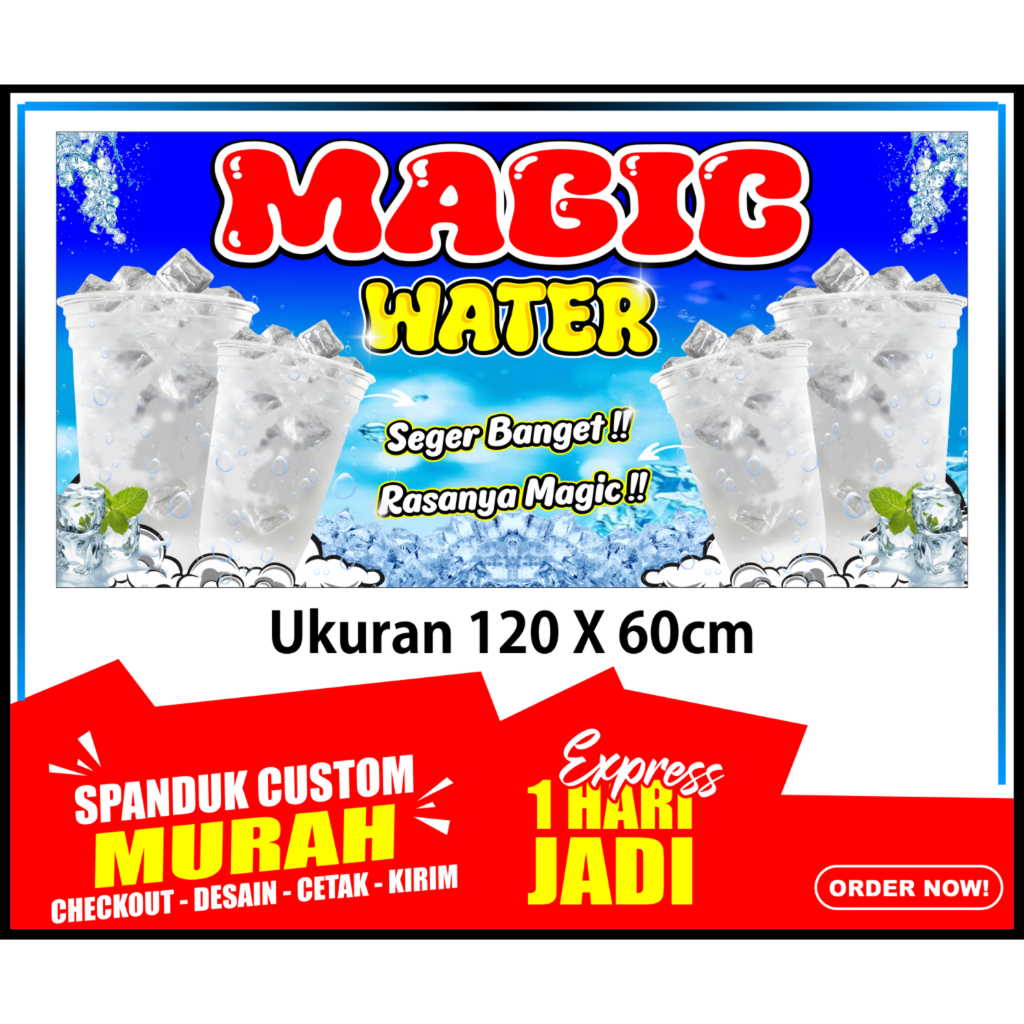 Jual Banner Magic Water, Spanduk Magic Water, ukuran 120x60 cm, COD ...