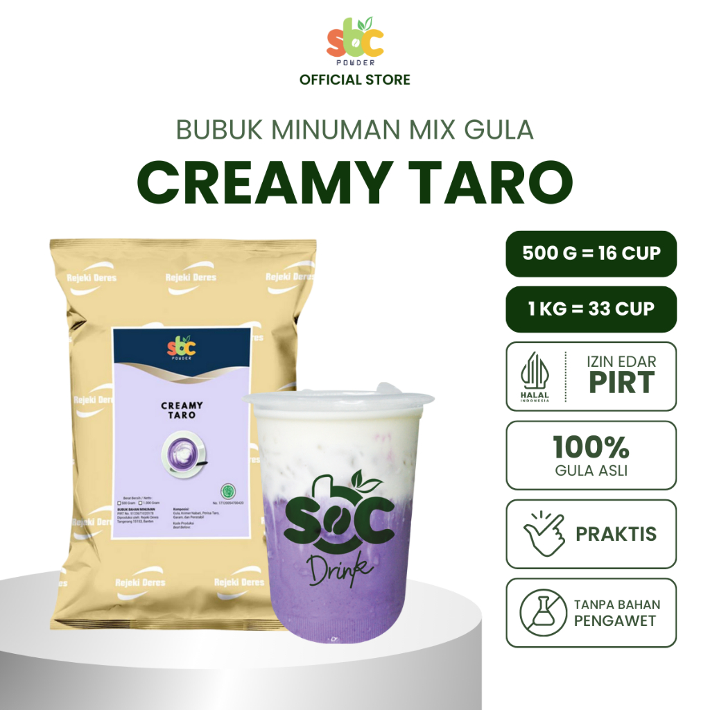 Jual SBC - Bubuk Minuman SBC Creamy Taro 500g / Powder Minuman Taro ...