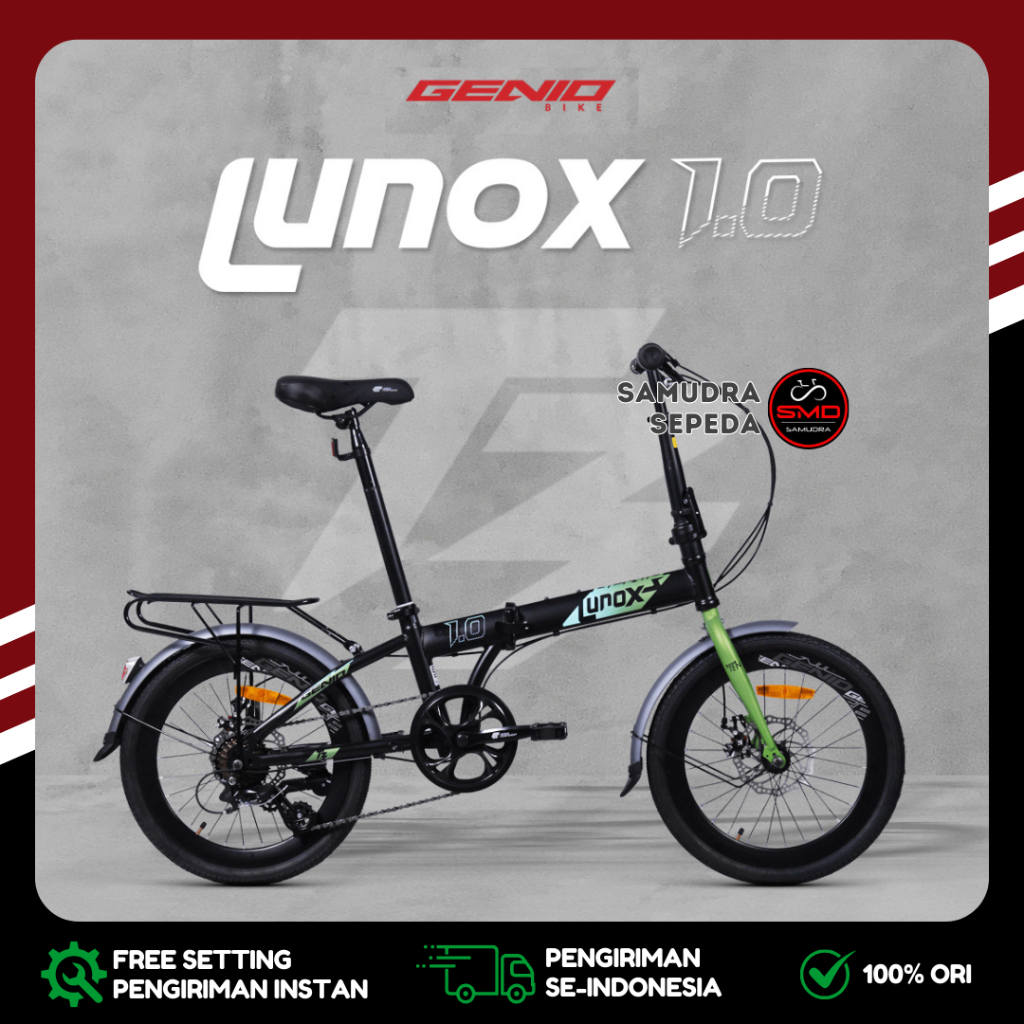 Jual Sepeda Lipat Folding 16 20 Inch United Genio Lunox T3 1.0 Terbaru Murah BDG | Shopee Indonesia