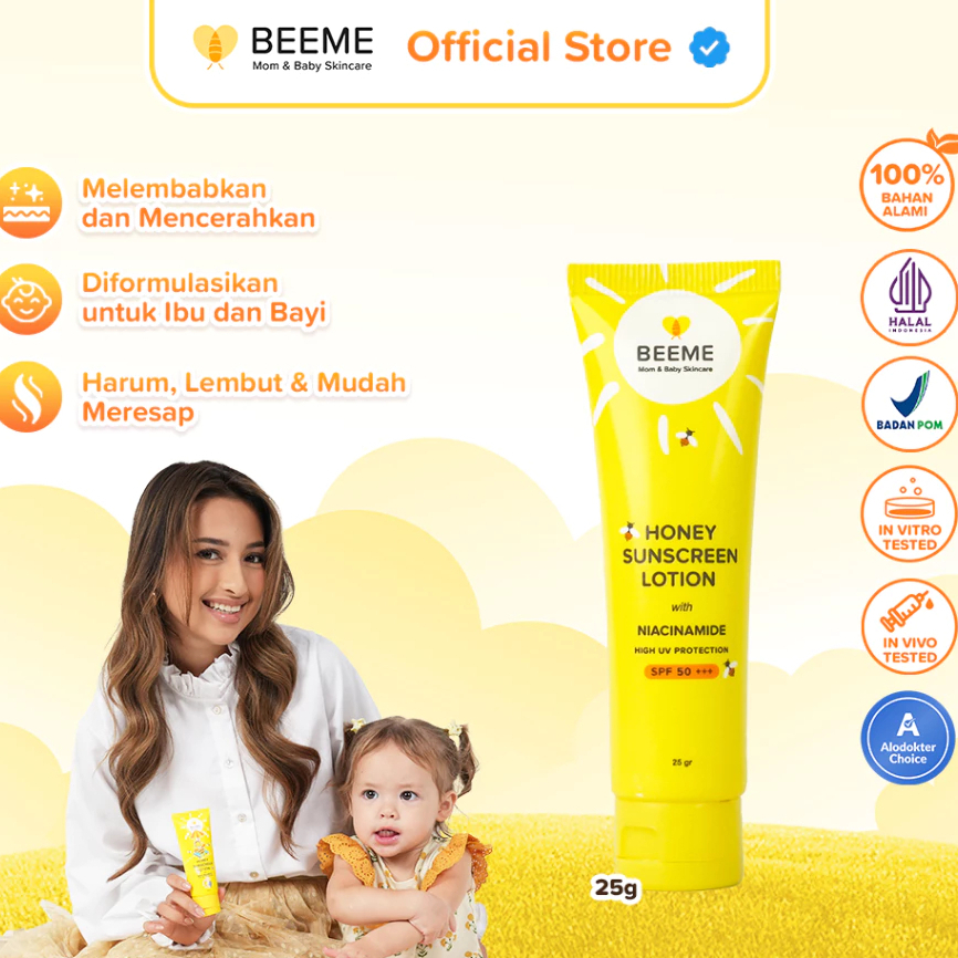 Jual Beeme Honey Sunscreen Lotion SPF 50+++ 25gr - Sunscreen Ibu & Anak ...