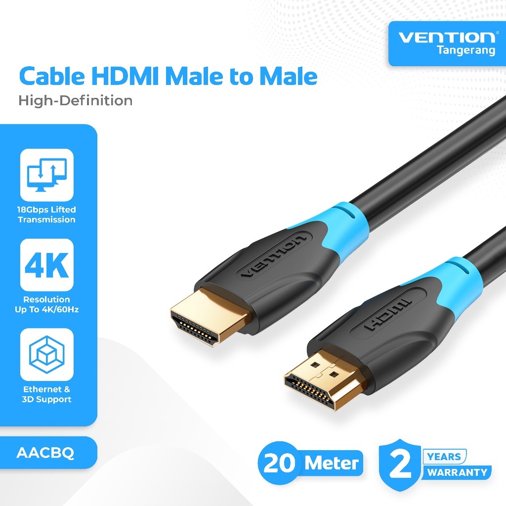 Jual VENTION AACBQ Kabel HDMI PVC 2.0 4K Ultra HD High Speed Quality 3D Support 20M 20 Meter ...