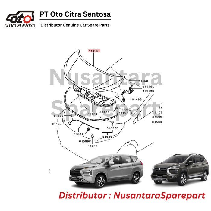 Jual KAP MESIN KAP MOTOR ENGINE HOOD XPANDER / CROSS NEW 2022 ...