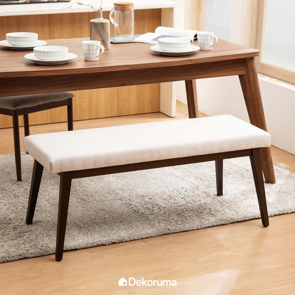 Jual Dekoruma FUJI Bench Walnut Krem / Kursi Makan Panjang | Shopee ...