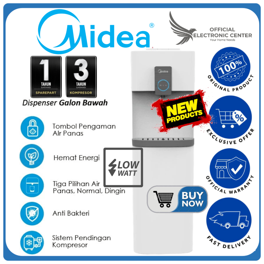 Jual DISPENSER MIDEA YL2036S YL-203S 2036S SUPER LOW WATT GALON BAWAH DISPENSER MIDEA FOOD GRADE ...