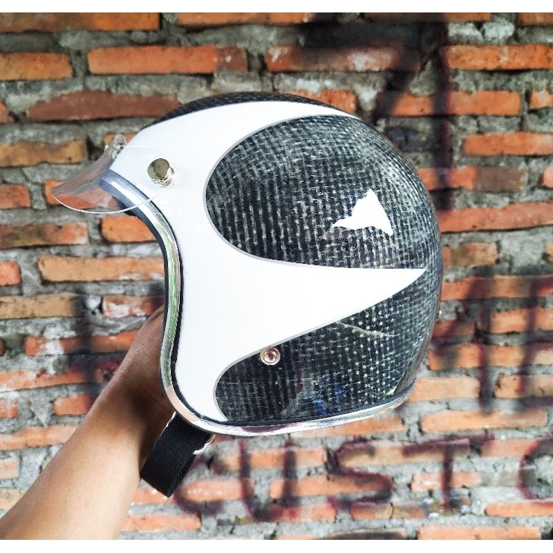 Jual Slimhead Helmets 500Ttx RAW Custom. Helm Vespa, Helm Harley ...