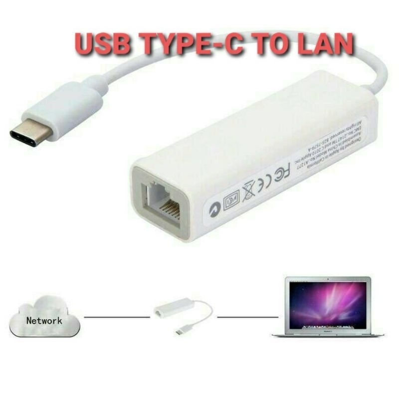 Jual TYPE C / USB 2.0 TO LAN CABLE CONVERTER EXTERNAL ADAPTER CONVECTER ...