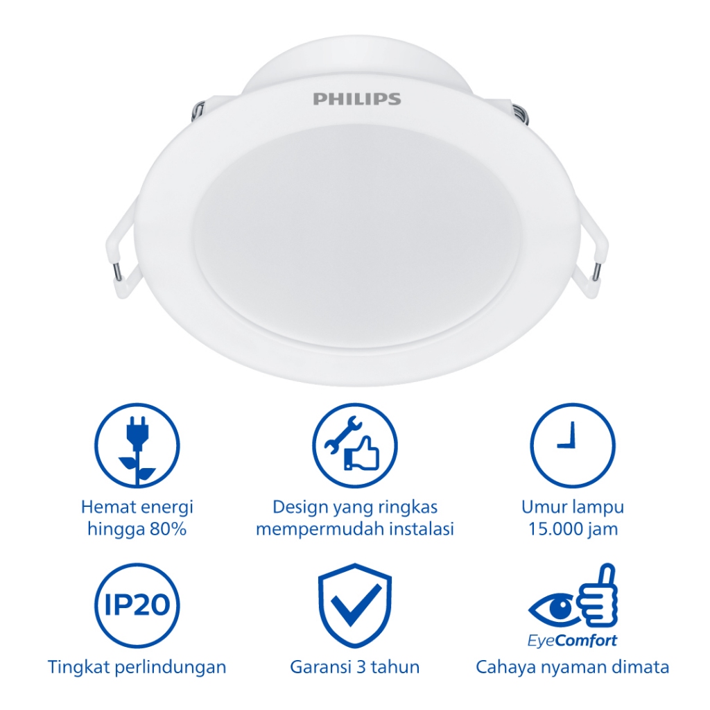 Jual Philips Multipack Lampu Downlight Radiantline DL190B LED8 D150 14W ...