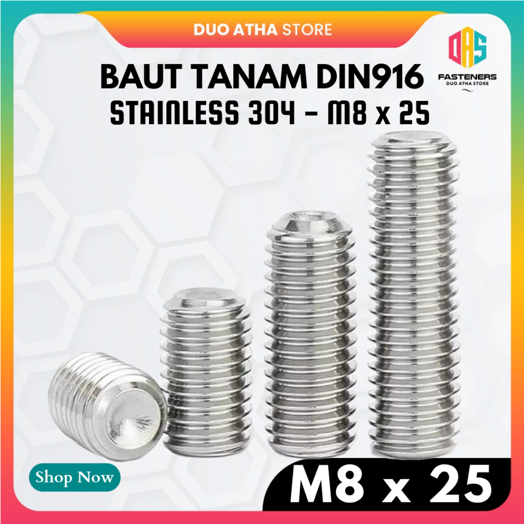 Jual Baut Tanam L M8 x 25 / L-Set Socket M8x25 Stainless SS304 | Shopee Indonesia