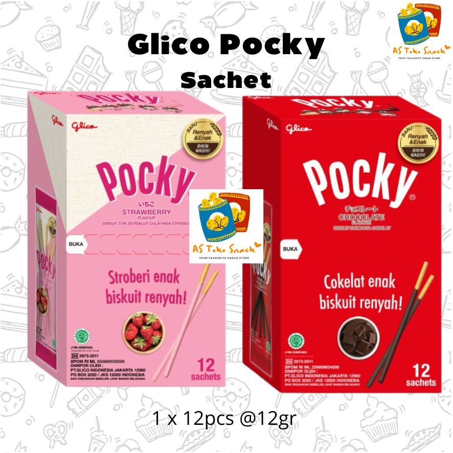 Jual Glico Pocky Sachet Choco Stick Biscuit 144g (1 Box Isi 12) | Shopee Indonesia