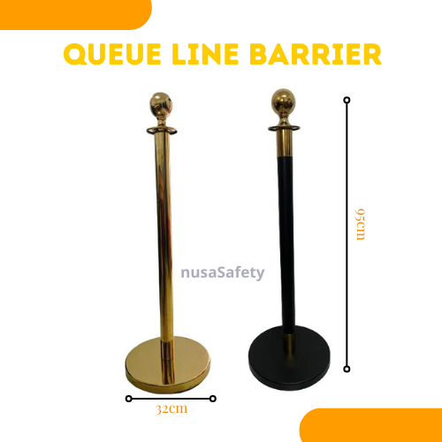 Jual Tiang antrian. Queue Line Barrier Gold Standing Barrier - Black ...