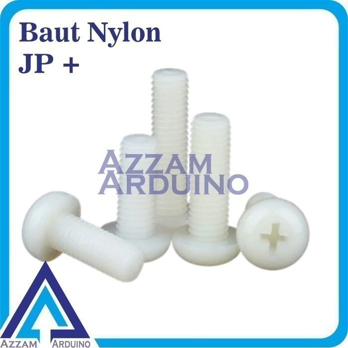 Jual Baut Nilon M3x8 Round Head Baut Plus M3 Bolt JP Plastik Nylon ...