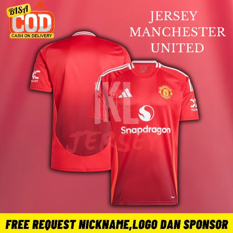Jual Jersey Manchester United full printing premium (FREE REQUEST ...
