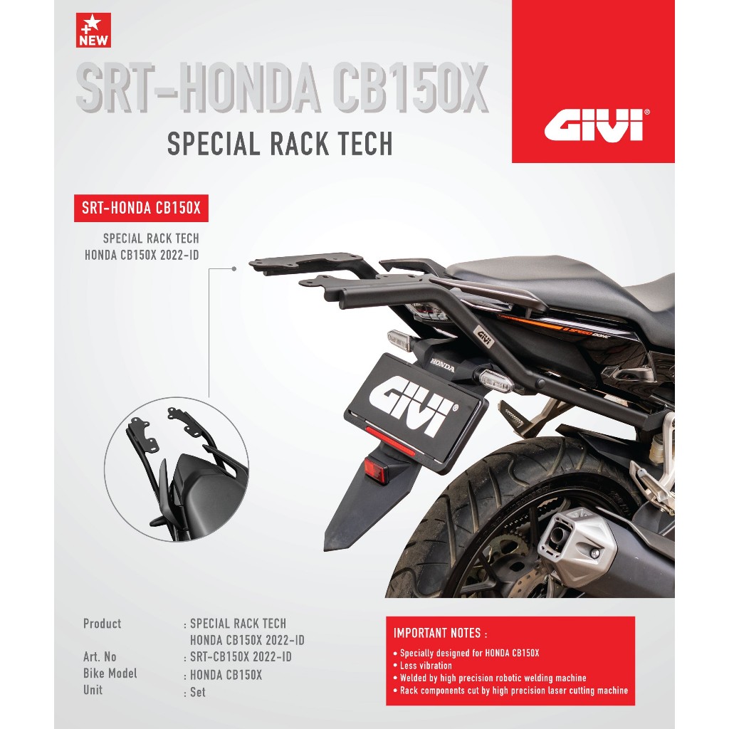 Jual SPECIAL RACK TECH HONDA CB150X 2022-ID | Bracket GIVI SRT - CB150X ...