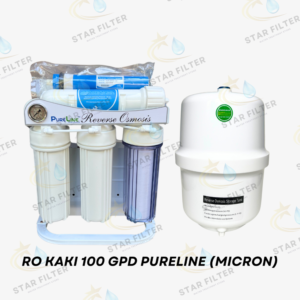 Jual Mesin RO 100 GPD Kaki Pureline Micron 5 Step / Reverse Osmosis ...