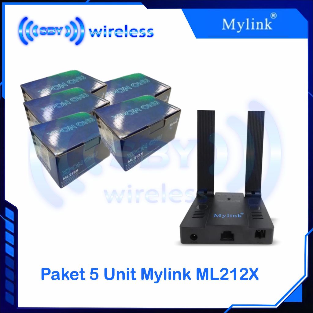 Jual Paket 5 Unit Mylink ML212X - XPON ONU My Link 1GE+WiFi Wireless Router Fiberoptic EPON ...