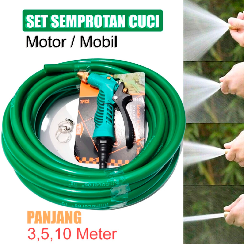 Jual GBS - Set Semprotan Cuci Motor Selang Dop 1/2" Free Klem / Selang Semprotan Tanaman Cuci ...