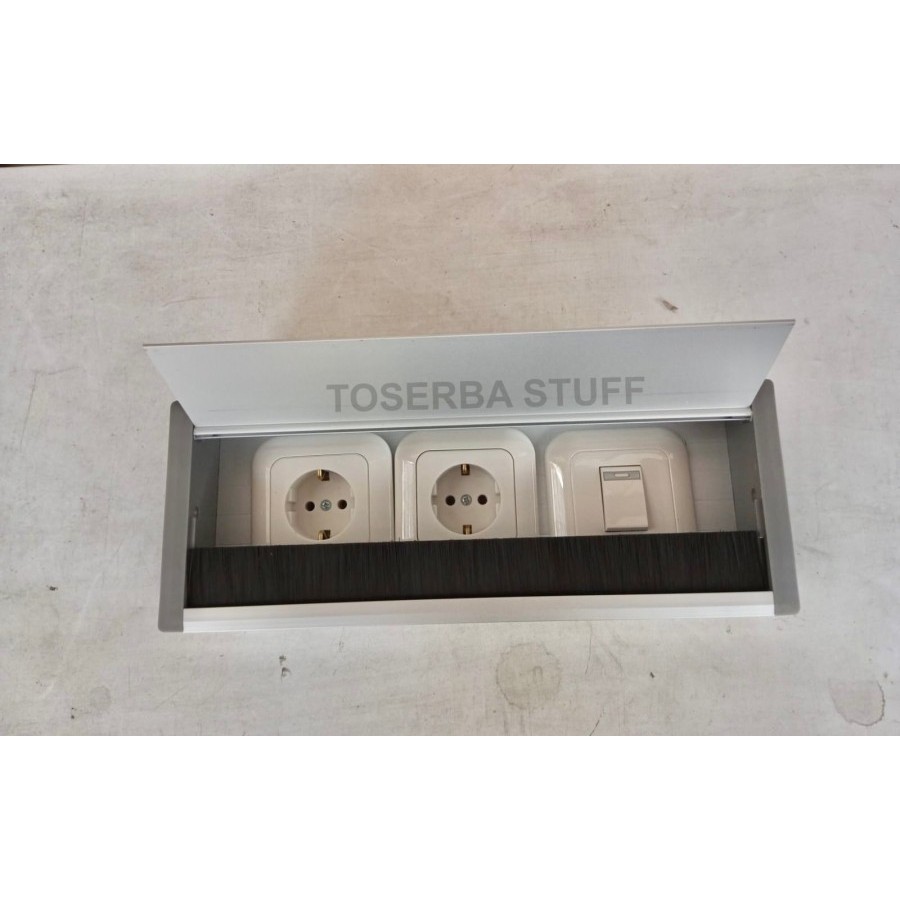 Jual GROMMET BOX FLIP TOP COVER STOP KONTAK MEJA KERJA KANTOR ISI 2 DUA ...