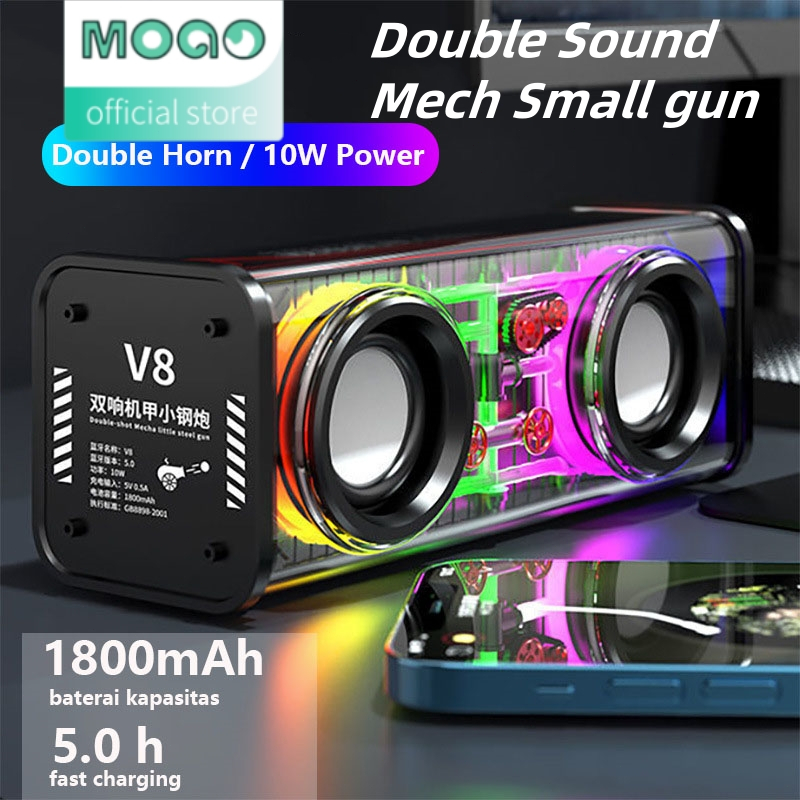 Jual MOGO Shade V8 Speaker speaker bluetooth full bass Bluetooth 10W Double Subwoofer Music ...