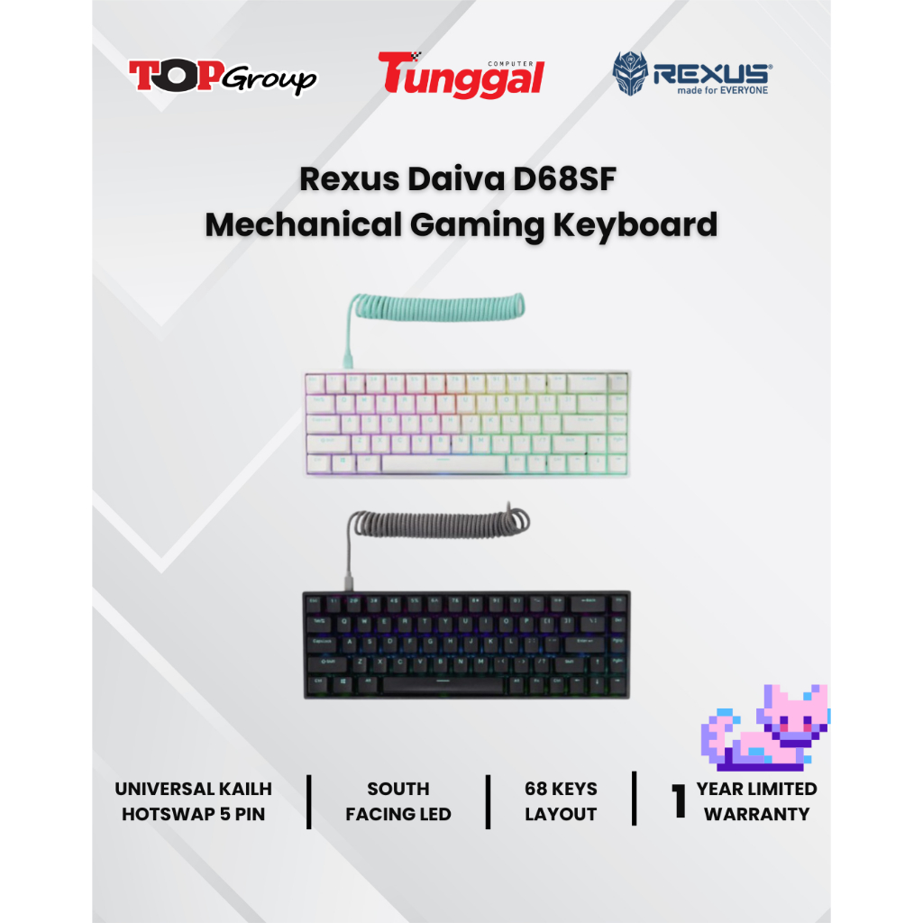 Jual Rexus Daiva RX-D68SF South Facing Keyboard Gaming RXD68 SF/ D68 ...