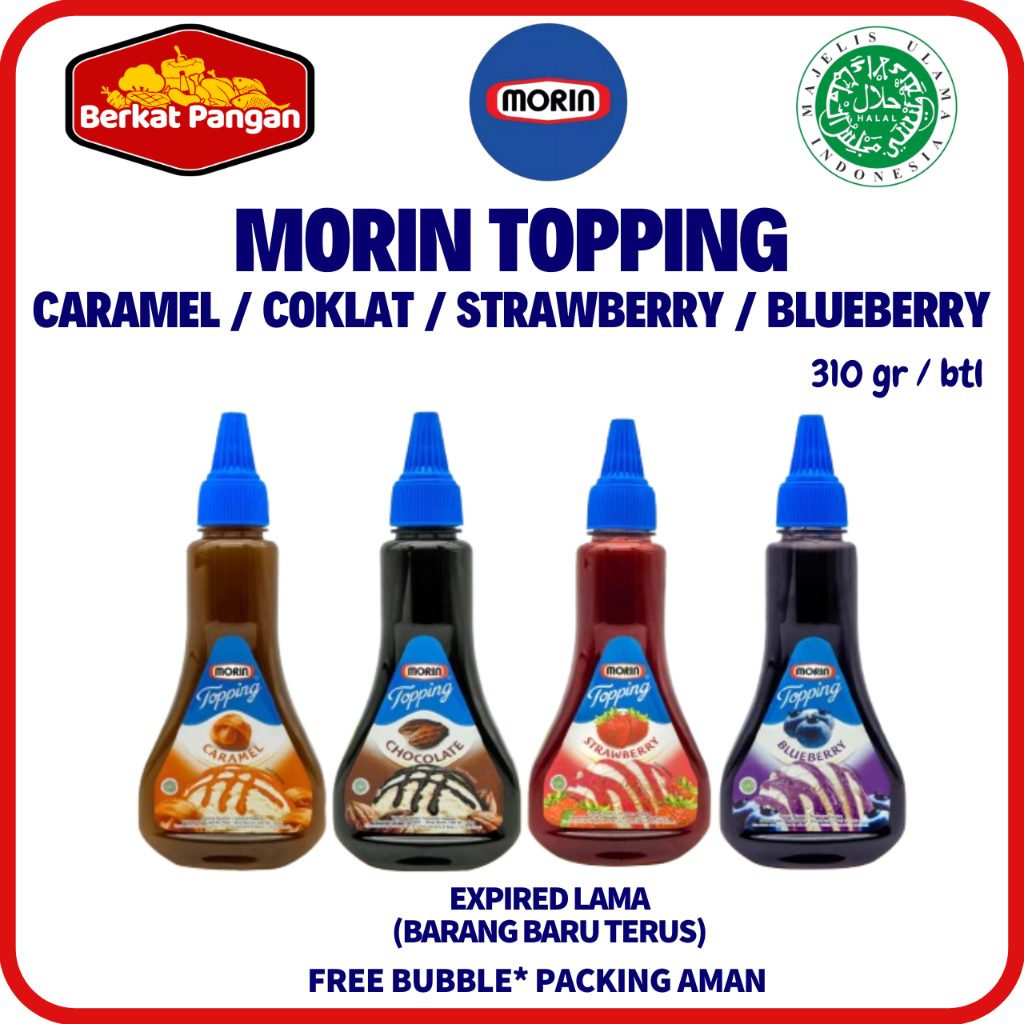 Jual Morin Topping Caramel Coklat Strawberry Blueberry 310 Gr | Shopee ...