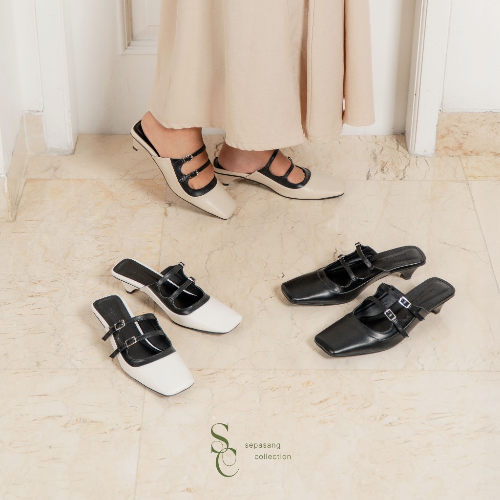 Jual SEPASANG COLLECTION Tenxi Mules Wanita Heels Hak 3 Cm | Shopee ...