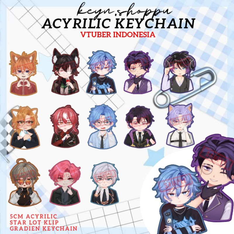 Jual keychain VTUBER INDONESIA by keyn.nimee / sol4ce / harris caine ...