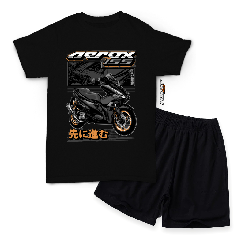 Jual POSITIF MERCH - Baju Kaos Anak Setelan Celana Motor AEROX Abu LAki ...