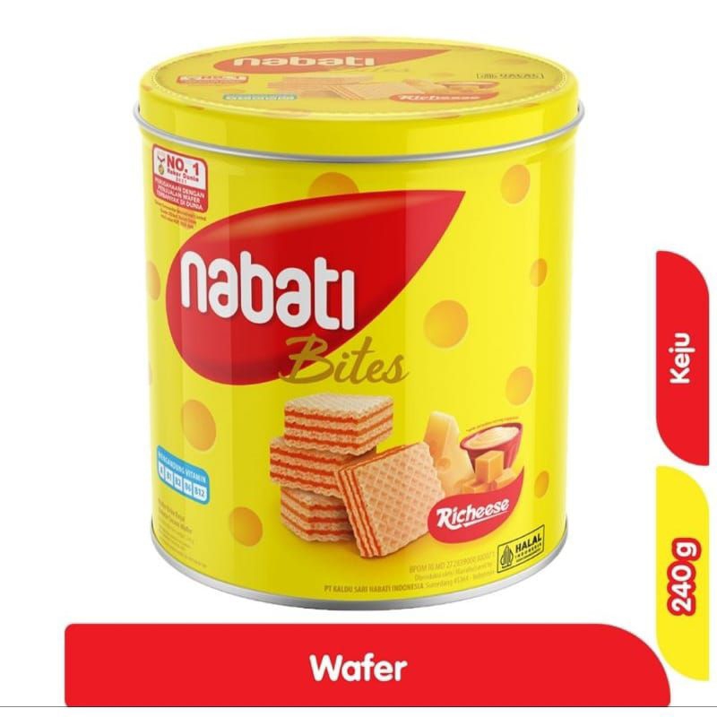 Jual Wafer Nabati Bites / Wafer Krim Keju / Cheese Cream Wafer Kaleng ...