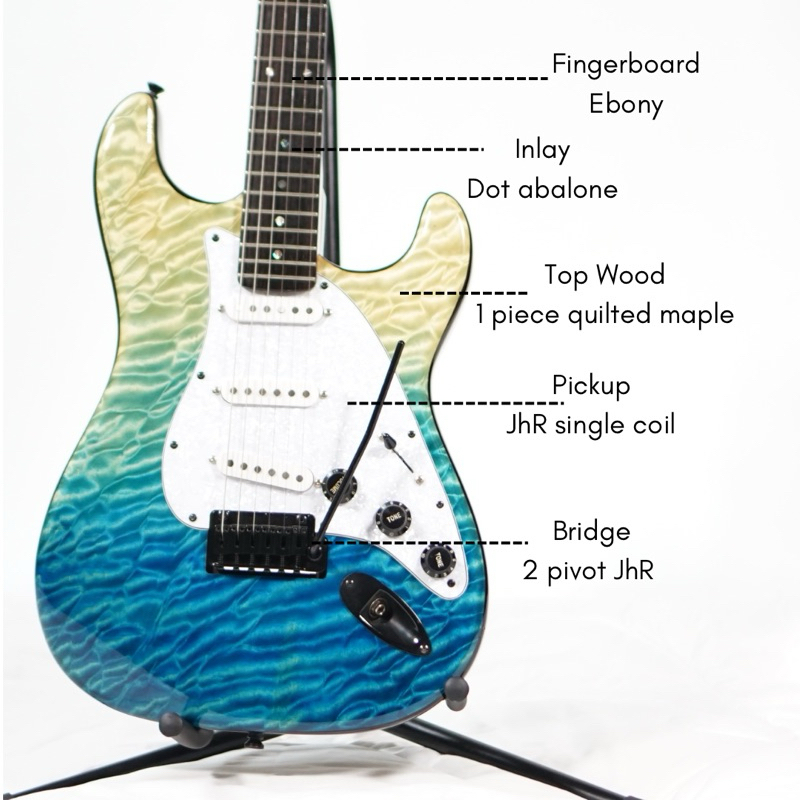 Jual gitar elektrik JHR guitar stratocaster stratos series | Shopee ...
