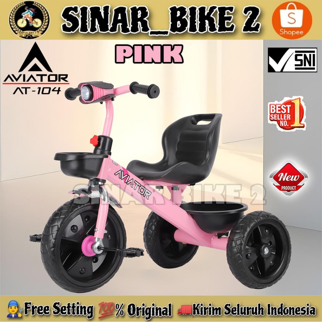 Jual Sepeda Roda 3 Tiga AVIATOR AT 104 Tricycle Anak | Shopee Indonesia