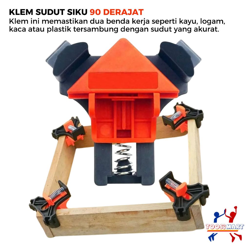 Jual Klem Sudut Siku 90 Derajat Corner Clamp Penjepit Frame Pigura Kayu ...