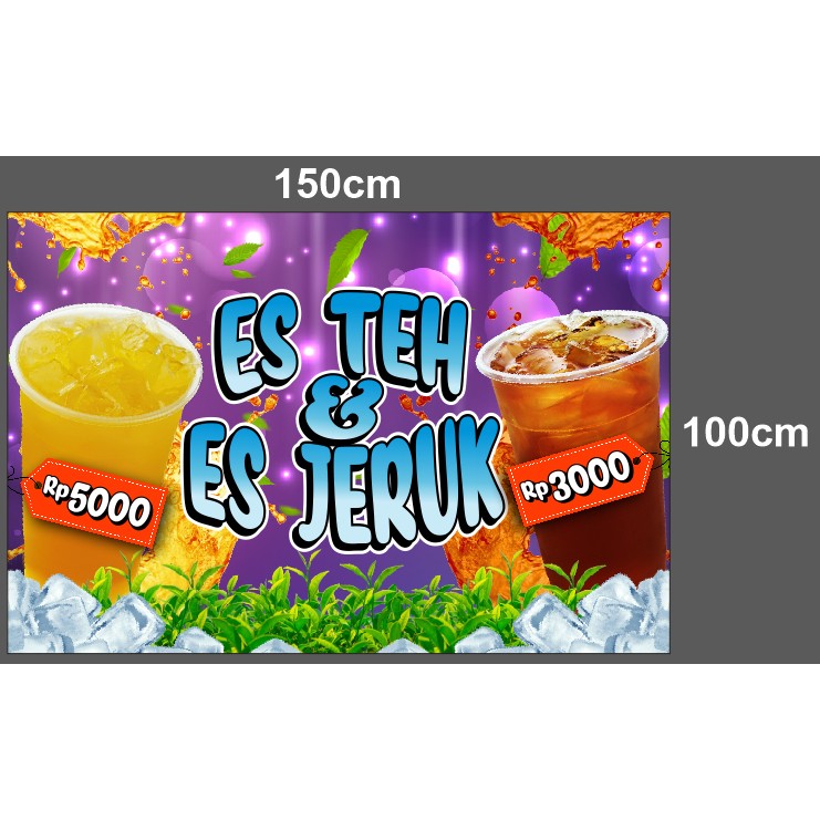 Jual Custom banner es teh es jeruk ukuran 150cm x 100cm | Custom Desain ...