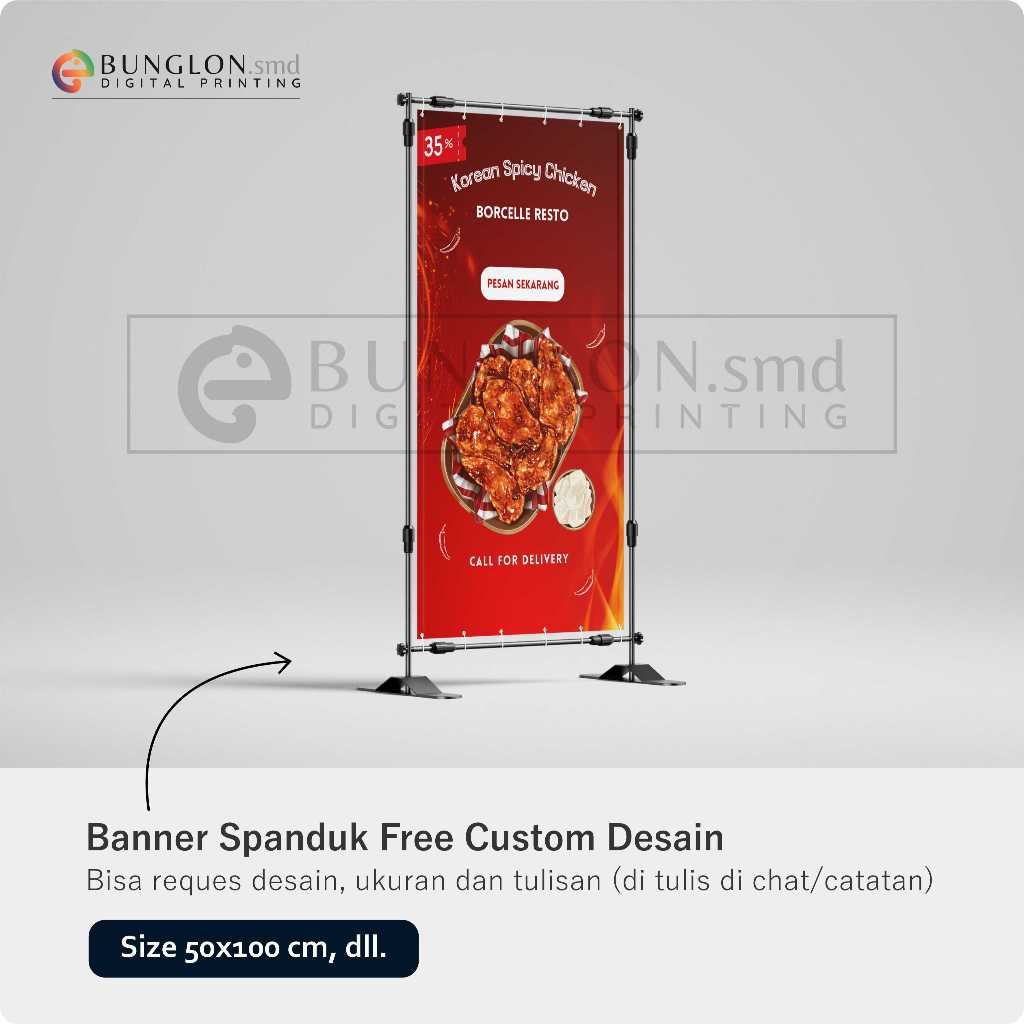 Jual PRINT CETAK SPANDUK BANNER AYAM PEDAS CUSTOM DESAIN | Shopee Indonesia